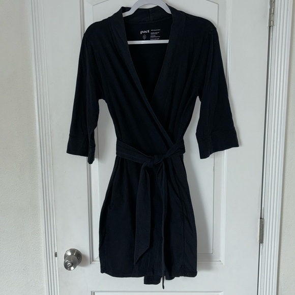 Pact | Dresses | Pact Wrap Dress Organic Cotton Black M Box A | Poshmark